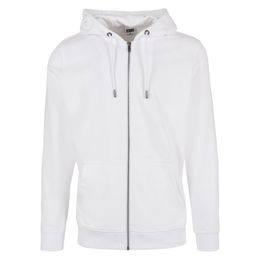 Sweatjacke Urban Classics "Urban Classics Herren Basic Terry Zip Hoody" Gr. L, weiß Herren Sweatjacken