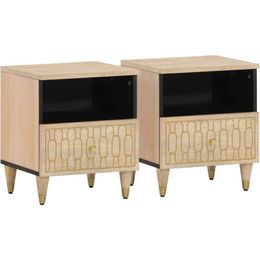 vidaXL - Nachttische 2 Stk. 40x33x46 cm Massivholz Mango