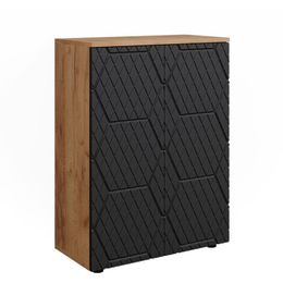 VICCO - Midischrank Irma, Anthrazit gestreift, 60 x 81 cm