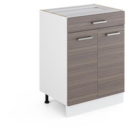 Unterschrank R-Line, Grau, 60 cm mit Schubladen, ohne Arbeitsplatte VICCO