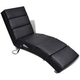 Massage-Chaiselongue Schwarz Kunstleder vidaXL