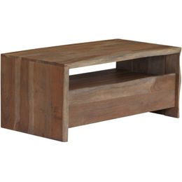 vidaXL - Couchtisch Massivholz Akazie Naturkanten 90x50x40 cm Grau