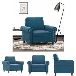 Sessel Blau 60 cm Samt - Sofas - Blau - The Living Store