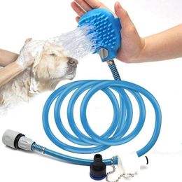 2-in-1-Badewerkzeug für Hunde, Duschbrause, mit 2,5 m Wasserschlauch und Adapter - Lntyq