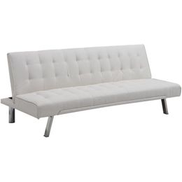 Schlafsofa Klappsofa - Kunstleder - Weiß - GUILLAUME