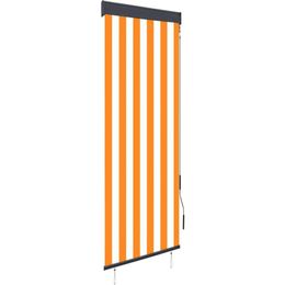 Außenrollo 60 x 250 cm Weiß und Orange vidaXL