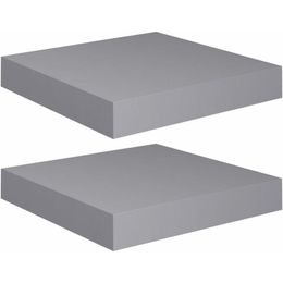 vidaXL - Schweberegale 2 Stk. Grau 23x23,5x3,8 cm mdf