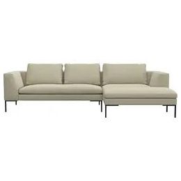 Ecksofa FLEXLUX "Loano" Sofas Gr. B/H/T: 298cm x 86cm x 169cm, Chenille, Chaiselongue rechts, beige (sandy beige) modernes Sofa, frei im Raum stellbar, lose Kissen, Kaltschaum Sitz