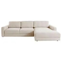 Ecksofa Places of Style "Bloomfield, L-Form" Sofas Gr. B/H/T: 303cm x 84cm x 176cm, Struktur, mega-Recamiere rechts, XL ohne Bettfunktion und Bettkasten, beige wahlweise mit Bettfunktion und Bettkasten