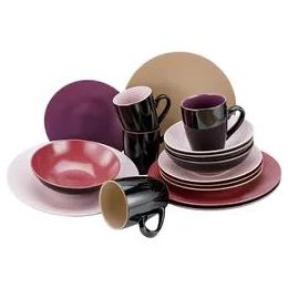 Kombiservice Creatable "Geschirr-Set Very Berry" Geschirr-Sets Gr. 16 tlg., bunt (brombeer, himbeere, natur, dunkellila) Service, in Beerenfarben, 16 Teile, für 4 Personen