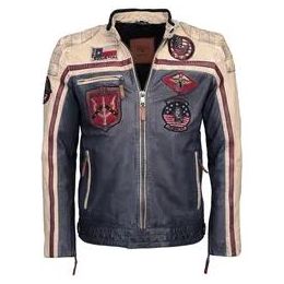 Lederjacke Top Gun "TGJ1005" Gr. 52 (L), bunt (navy, sanftes weiß, bordeaux) Herren Jacken