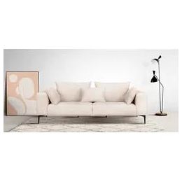 Guido Maria Kretschmer Home & Living 3-Sitzer GUIDO MARIA KRETSCHMER HOME & LIVING "BENTE" Sofas Gr. B/H/T: 235cm x 85cm x 105cm, Velours, beige (creme) mit schwarzen Metallfüßen