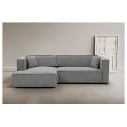 Ecksofa Inosign "Atlanta" Sofas Gr. B/H/T: 280cm x 76cm x 147cm, Struktur fein, Ottomane links, Ottomane links, grün (falcon) Design Ecksofa mit hohem Komfort, Schlaffunktion & Bettkasten