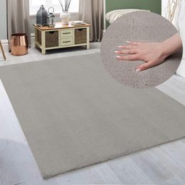 Teppich my home "Arabell, Kunstfellteppich" Gr. 8, beige (sand), B:300cm H:16mm L:400cm, Polyester, Teppiche, flauschig, kuschelig, Felloptik, Anti-Rutsch-Unterseite, Waschbar