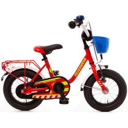 Kinderfahrrad Bachtenkirch "12" Feuerwehr" Gr. 23, rot (rot, rot), Fahrräder, Kinder, 23cm, 12 Zoll (30,48cm)