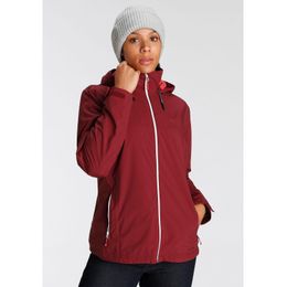 Regenjacke Maier Sports "Große Größen", Damen, Gr. 48, rot (rostrot), Obermaterial: 100% Polyester;Futter-Einsatz: 100% Polyamid;Futter: 100% Polyester, unifarben, casual, figurumspielend normal, Langarm, Jacken, Atmungsaktive Ware, wasserdicht und windabweisend