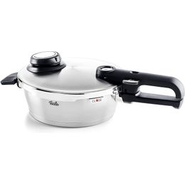 Schnellkochtopf Fissler "vitavit premium Schnellbratpfanne 1,8 Liter" Töpfe Gr. Ø 18cm, silberfarben Verriegelungsanzeige, Einstellbares Abdampfen, Einstellbare Kochstufen