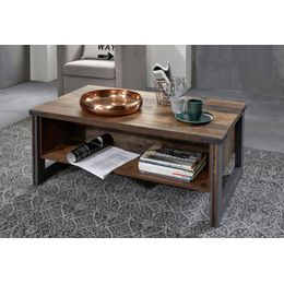 Couchtisch Home Affaire "Bristol" Tische Gr. B/H/T: 110cm x 45cm x 65cm, braun (old woodfarben, anthrazit matera) Couchtisch Eckige Couchtische Holz-Couchtische