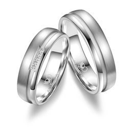 Verlobungsring MARRYA "Silber Ringe Trauringe Eheringe Partnerringe" Fingerringe Gr. 48, Silber 925 (Sterlingsilber), silberfarben (herren ring, silber) Damen