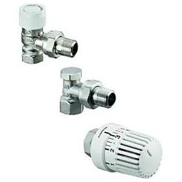 Hansgrohe Oventrop Uni LH Thermostatventil-Set 1683703 DN 10, Eckform, mit Thermostat