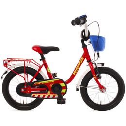 Kinderfahrrad Bachtenkirch "14" Feuerwehr" Gr. 25, rot (rot, rot), Fahrräder, Kinder, 25cm, 14 Zoll (35,56cm)