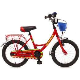 Kinderfahrrad Bachtenkirch "16" Feuerwehr" Gr. 29, rot (rot, rot), Fahrräder, Kinder, 29cm, 16 Zoll (40,64cm)