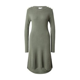 Vila Knitted dress female size M Gold / Dark green