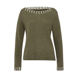 Heine Pullover Damen Gr&ouml;&szlig;e M oliv / offwhite