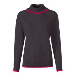 Heine Pullover Damen Gr&ouml;&szlig;e L anthrazit / pink