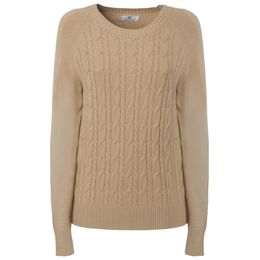 Influencer Pullover 'Cable' Damen Gr&ouml;&szlig;e M cappuccino / apricot