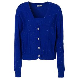 Influencer Strickjacke Damen Gr&ouml;&szlig;e M royalblau