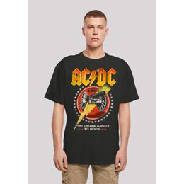 T-Shirt F4NT4STIC "ACDC Rock Band Shirt For Those About To Rock 1981" Gr. 4XL, schwarz, Herren, Obermaterial: 100% Baumwolle, Shirts, Print