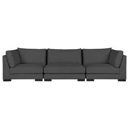 3-Sitzer LeGer Home by Lena Gercke "Tvinna" Sofas Gr. B/H/T: 306cm x 76cm x 102cm, Baumwoll-/Leinenmix, grau (anthrazit) bestehend aus 3 Modulen: 2xEckelement, 1x Mittelelement