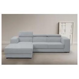 Ecksofa Inosign "Cherry" Sofas Gr. B/H/T: 270cm x 76cm x 192cm, Cord, Ottomane links, Ottomane links, grau Ecksofa mit verstellbaren Kopfteilen, Schlaffunktion & Bettkasten