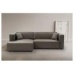 Ecksofa Inosign "Atlanta" Sofas Gr. B/H/T: 280cm x 76cm x 147cm, Kunstleder, Ottomane links, Ottomane links, beige (greige) Design Ecksofa mit hohem Komfort, Schlaffunktion & Bettkasten