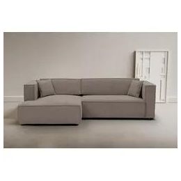 Ecksofa Inosign "Atlanta" Sofas Gr. B/H/T: 280cm x 76cm x 147cm, Struktur fein, Ottomane links, Ottomane links, braun (samba) Design Ecksofa mit hohem Komfort, Schlaffunktion & Bettkasten