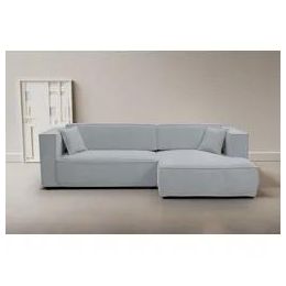 Ecksofa Inosign "Atlanta" Sofas Gr. B/H/T: 280cm x 76cm x 147cm, Cord, Ottomane rechts, Ottomane rechts, grau Design Ecksofa mit hohem Komfort, Schlaffunktion & Bettkasten