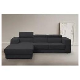 Ecksofa Inosign "Cherry" Sofas Gr. B/H/T: 270cm x 76cm x 192cm, Cord, Ottomane links, Ottomane links, grau (anthrazit) Ecksofa mit verstellbaren Kopfteilen, Schlaffunktion & Bettkasten