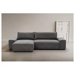 Ecksofa Inosign "Amsterdam" Sofas Gr. B/H/T: 300cm x 76cm x 150cm, Struktur fein, Ottomane links, Ottomane links, schwarz (jet schwarz) Design Ecksofa mit hohem Komfort, Schlaffunktion & Bettkasten