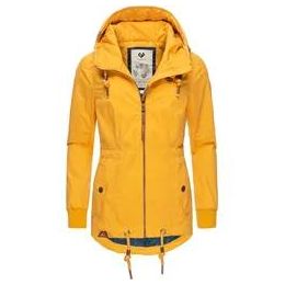 Outdoorjacke Ragwear "Danka" Gr. XS (34), gelb (kanariengelb) Damen Jacken stylische Übergangsjacke mit großer Kapuze