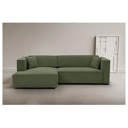 Ecksofa Inosign "Atlanta" Sofas Gr. B/H/T: 280cm x 76cm x 147cm, Struktur fein, Ottomane links, Ottomane links, grün (mayfly) Design Ecksofa mit hohem Komfort, Schlaffunktion & Bettkasten