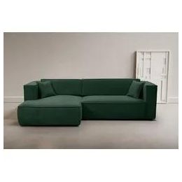 Ecksofa Inosign "Atlanta" Sofas Gr. B/H/T: 280cm x 76cm x 147cm, Cord, Ottomane links, Ottomane links, grün (moosgrün) Design Ecksofa mit hohem Komfort, Schlaffunktion & Bettkasten