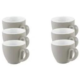 Espressotasse APS "6er Set Espresso Tassen -SNUG-" Trinkgefäße Gr. Ø 6cm x 5,5cm, 80 ml, 6 tlg., grau für Heißgetränke aller Art geeignet