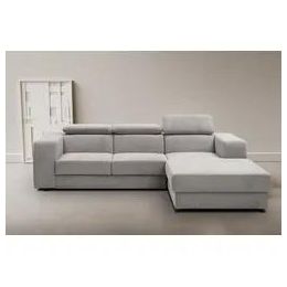 Ecksofa Inosign "Cherry" Sofas Gr. B/H/T: 270cm x 76cm x 192cm, Luxus-Microfaser Chenille, Ottomane rechts, Ottomane rechts, grau (hellgrau) Ecksofa mit verstellbaren Kopfteilen, Schlaffunktion & Bettkasten