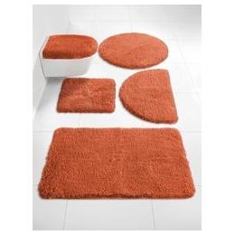 Badematte Heine HOME Badematten Gr. WC-Set 2-teilig Vorlage ohne Ausschnitt 45x50cm,, orange (terra)