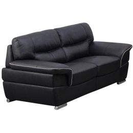 Ledersofa 2-Sitzer - Schwarz - thibault