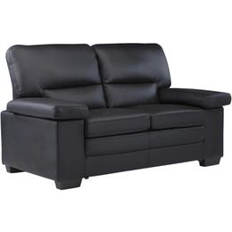 Vente-unique - Ledersofa 2-Sitzer - Büffelleder - Schwarz - mimas