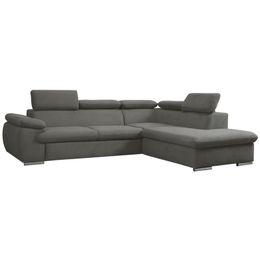 Vente-unique - Ecksofa mit Schlaffunktion & Bettkasten - Ecke Rechts - Stoff - Anthrazit - fabien