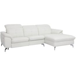 Vente-unique - Relaxsofa Ecksofa Leder - Ecke Rechts - Elfenbein - lismore