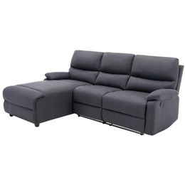 Vente-unique - Ecksofa Relaxsofa elektrisch - Stoff - Ecke Links - Anthrazit - lunano